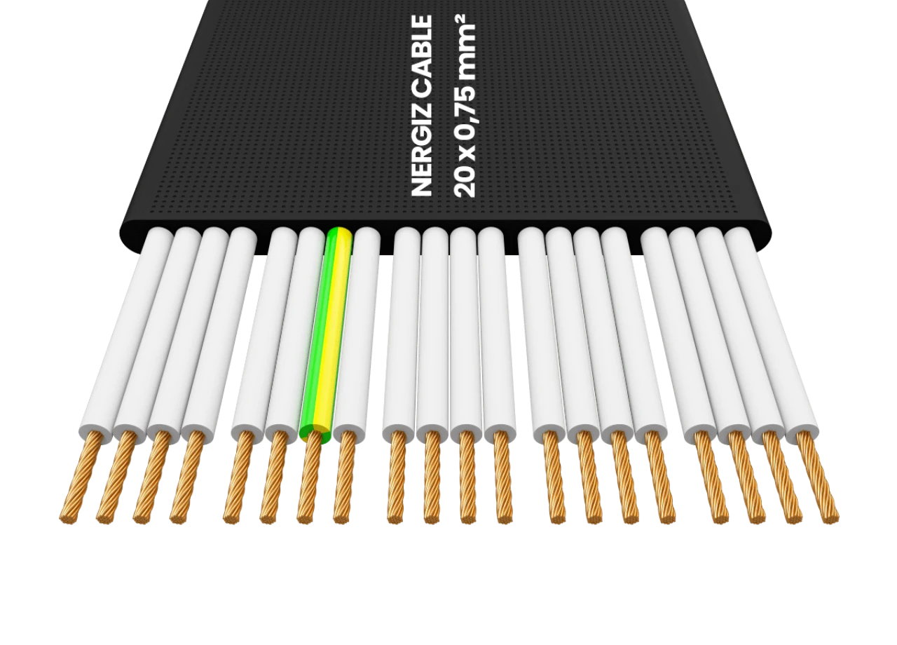 H05VVH6-F 20x0.75 mm2 Flat Flexible Cable | E-elevatorshop