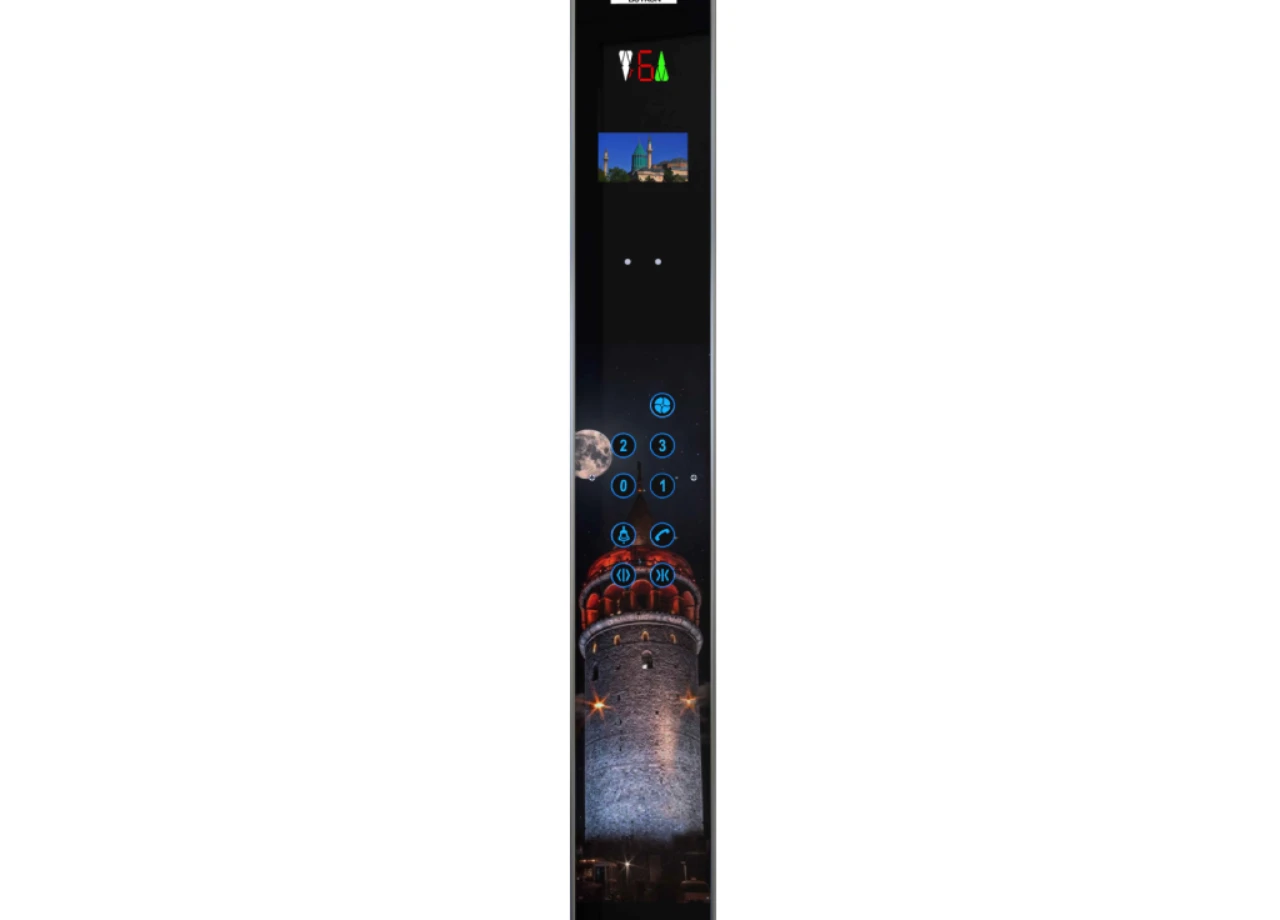 Touch Full Height Black Glass COP | E-elevatorshop