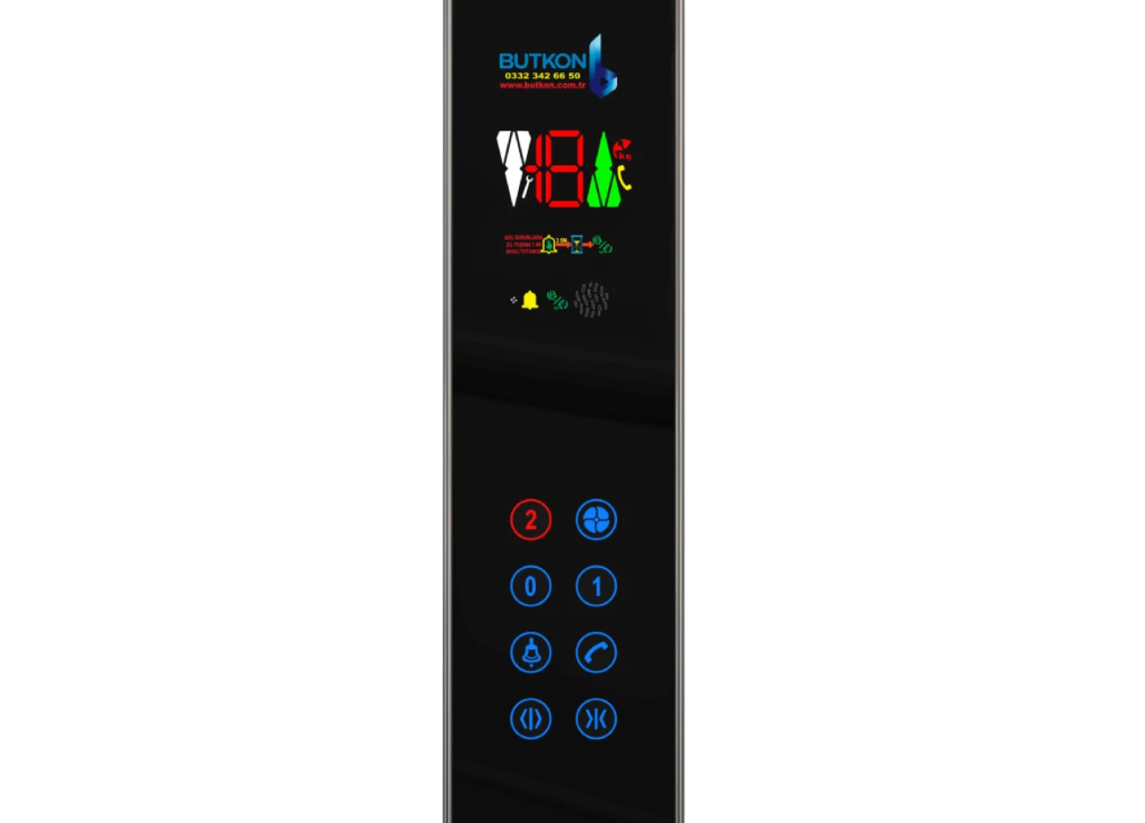 Touch Half Height Black Glass COP | E-elevatorshop