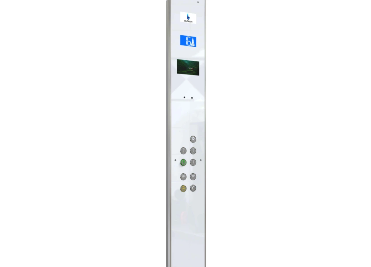 Button Glass (Flush Mounted - Full Height - White) COP | E-elevatorshop